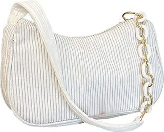 Generic Petit sac à bandoulière décontracté en flanelle pour femme, blanc, Taille unique