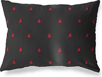 Bonamaison Le Jardin du Lin Kissen Zierkissenbezug Rot-Schwarz Kissenbezug, Weich Bequem, Für Zuhause Autos Büro Sofa Wohnzimmer Couch Schlafzimmer Dekor, 35x50 