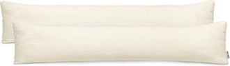 Decoking 2 Kissenbez&uuml;ge 20x120 cm Jersey Baumwolle Rei&szlig;verschluss Creme Amber