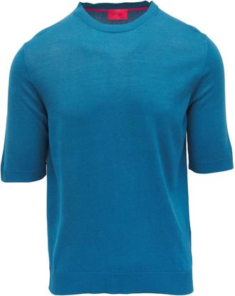 Isaia t-shirt en soie - Bleu