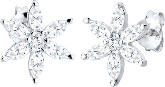 Elli Ohrringe Damen Ohrstecker Blumen floral mit Zirkonia Kristallen in 925 Sterling Silber