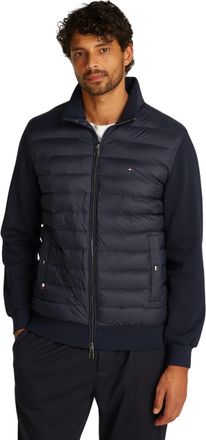 Tommy Hilfiger Herren Sweatshirt mit Rei&szlig;verschluss Mix Media mit Stehkragen, Blau (Desert Sky), XXL