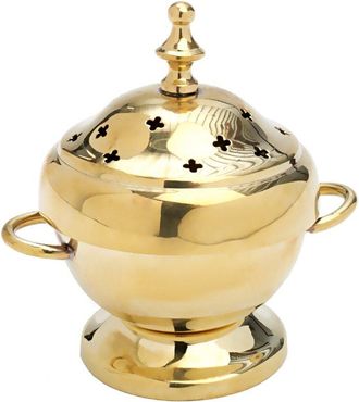 NKlaus Räuchelschälchen Innenschale Weihrauchfass Gold Handarbeit Messing Deko 7555