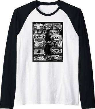 Coca Cola Ware The Pause That Refreshes Vintage Boombox Collage Raglan