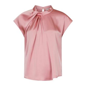 Neo Noir Fleur Drapy Satin Blouse - - Blouses & Shirts - Damen - Rosa - L