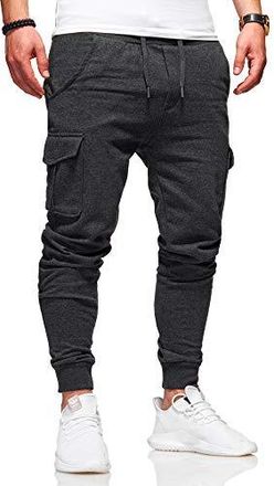 Behype. Pantalon de surv&ecirc;tement cargo long pour homme 60-0013 - Gris - W46