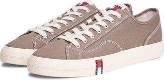 Tommy Jeans Sneaker TOMMY JEANS ARCHIVE VULC Y2K, Herren, Gr. 40, taupe, Baumwolle, unifarben, Schuhe Sneaker, Freizeitschuh, Halbschuh, Schn&uuml;rschuh mit Logoflagg