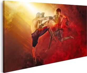Islandburner Bild auf Leinwand MMA Boxer Kämpfer Kämpfe Kämpfe Regeln MMA Boxer Kämpfer Kämpfe Kämpfe Regeln Rauch Hintergrund Hint Wandbild Leinwandbild Bilder fü