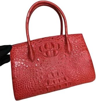 Generic Sac cabas classique pour femme en cuir de crocodile v&eacute;ritable, grand sac &agrave; main &agrave; poign&eacute;e sup&eacute;rieure, sac fourre-tout pour femme en cuir dalligator, i
