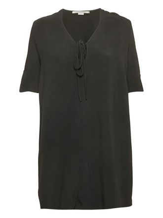 Stella McCartney robe courte à col noué - Noir
