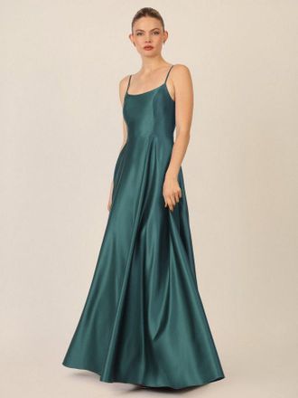 Apart Abendkleid aus Satin mit Spaghettitr&auml;gern