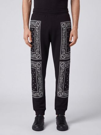 Philipp Plein Jogginghose aus Baumwoll-Jersey mit Bandana-Print und Kordelzug