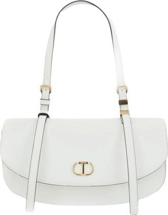 Twinset Femme, Sacs, Blanc, Taille: ONE Size Sac Bandouli&egrave;re avec Rabat et Oval T