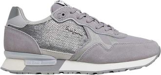 Pepe Jeans London Damen Brit Sequins W Sneaker, Grey Middle Grey, 36 EU