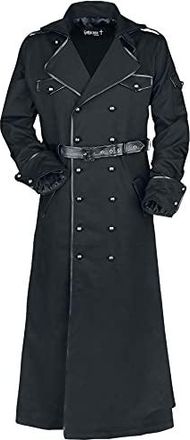Gothicana by EMP Homme Manteau long noir avec ceinture L