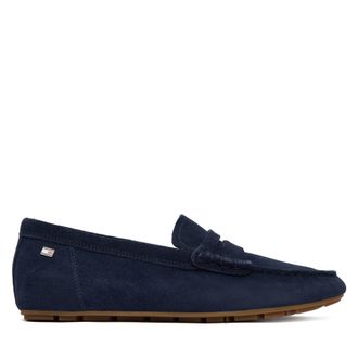 Tommy Hilfiger Mokassins Tommy Hilfiger Flag Soft Suede Driver Loafer FW0FW08558 Dunkelblau