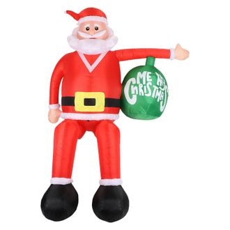 Generic Aufblasbarer Weihnachtsmann F&uuml;r Drau&szlig;en - 2.4 m Festlicher Schmuck | Aufblasbare Weihnachtsmann Dekoration - F&uuml;r Familienfeiern Schulh&ouml;fe Terrassen G&auml;