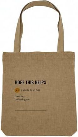 Fabulous Sac Shopping Tote Bag Aspect Lin - Hope This Helps Work Office Email Funny Icon - Sac de Courses Toile Epaisse 360g Beige Naturel Cabas Port&eacute; Epaule S