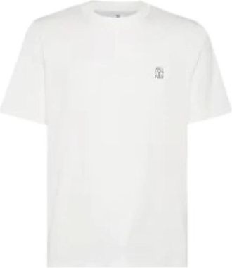 Brunello Cucinelli Jersey-T-Shirt mit Logo - - Tops - Herren - Wei&szlig; - 2XL