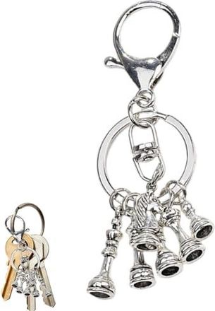 Generic Porte-cl&eacute;s d&eacute;checs - Accessoire de porte-cl&eacute;s de galvanoplastie, porte-cl&eacute;s de pi&egrave;ces d&eacute;checs | Cadeau amusant pour les joueurs d&eacute;checs, cadeau d&eacute;cora