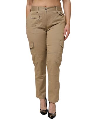Dolce & Gabbana Womens Brown Cotton Cargo Tapered Pants Elastane