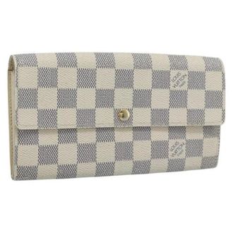 Louis Vuitton Portefeuille long Damier Azur Pre-owned - Femme - Pre-owned - Blanc - Taille: ONE Size