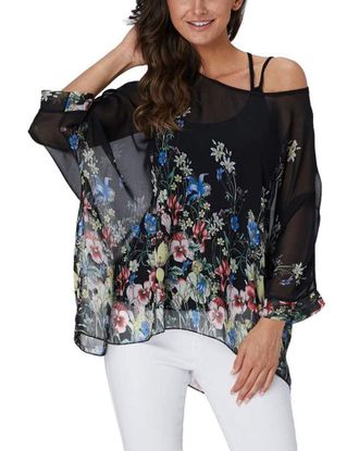 Minetom Damen Sommer Chiffon Bluse Strand Beil&auml;ufige T Shirt Lose Hemd Oversize Oberteile Tuniken Tops Strandponcho Bikini Cover Up Stil 17 Einheitsgr&ouml;&szlig;e
