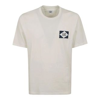 C.P. Company C.p. Company, Homme, Tops, Blanc, Taille: M T-shirt en jersey &agrave; manches courtes
