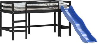 vidaXL Lit mezzanine enfants toboggan 80x200 cm bois pin massif