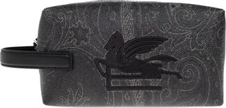 Etro Kleiner Arnica Kulturbeutel mit Pegasus-Logo - Grau