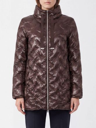 Herno Doudoune longue slim fit en nylon matelass&eacute; avec col montant et zip