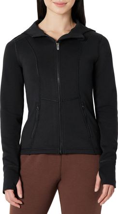 Amazon Essentials Active Damen Damen Fitted Active Sweat Zip Jacke mit Kapuze, Schwarz, XXL