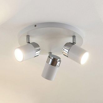 Lindby [NEUWERTIG] Lindby Kardo Bad Deckenrondell In Weiß Und Chrom Deckenlampe Deckenlicht Gu10 B-Ware
