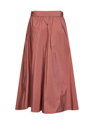 Max Mara Womens Midi Skirt Wkdalpaca Taffeta Orange Polyester