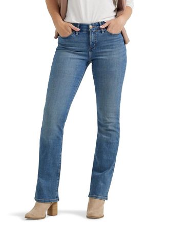 Lee Damen Ultra Lux Comfort with Flex Motion Bootcut Jeans, Majestic, 34 Kurz