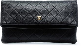 Chanel Clutches - Quilted Caviar CC Beauty Foldover Clutch - Gr. unisize - in Schwarz - für Damen