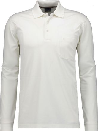 Ragman Herren Softknit-Polo Langarm, Ecru, XXL