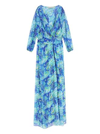 La Petite Robe Di Chiara Boni robe longue &agrave; col v - Bleu