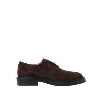 Tod's Dunkelbraune Brogue Derby Schuhe aus Wildleder - - Shoes - Herren - Braun - 40 EU