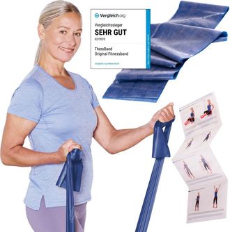 Theraband TheraBand 2,50m im PE Beutel mit Anleitung | Fitnessband | Gymnastikband | Stretchband f&uuml;r Ganzk&ouml;rpertraining | Widerstandsband | Training Bands f&uuml;r Z