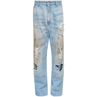 Maison Margiela Klare Blaue Ripped Jeans - - Jeans - Damen - Blau - W26