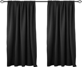 Woltu 2er Set Gardinen, Verdunklungsvorh&auml;nge f&uuml;r Wohnzimmer Kinderzimmer, Blickdicht, Kr&auml;useb&auml;nder f&uuml;r Schiene, 250 g/m&sup2;, k&auml;lteschutz lichtundurchl&auml;ssig, 13