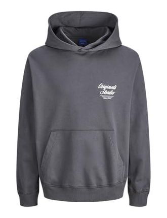 Jack & Jones Hood Jornorrebro Typo Back Sweat &agrave; Capuche Sn, Gris, XL Homme