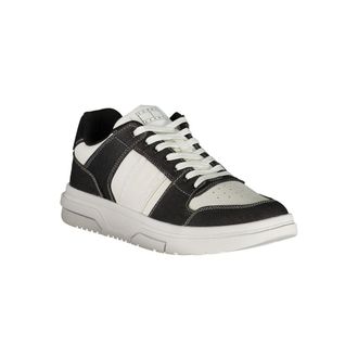 Tommy Hilfiger Colour-Block Leather and Polyurethane Sneaker - Black