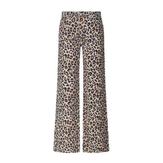 Lala Berlin Weit geschnittene Jeans mit Animal-Print - - Trousers - Damen - Braun - L