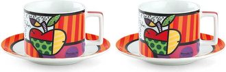 Egan 2 teilig Cappuccinotasse mit Untertassen von Britto- Blumen ML.220