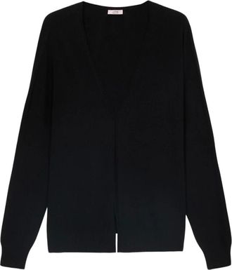 Oltre Femme, Pulls, Noir, Taille: 42/44 FR Viscose Blend Cardigan