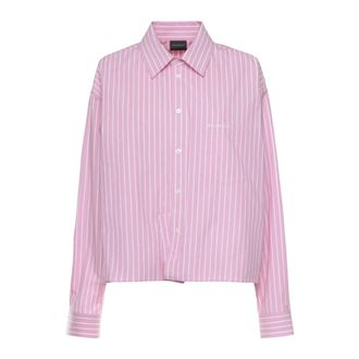Balenciaga Gestreiftes Baumwollhemd - - Blouses & Shirts - Damen - Rosa - M