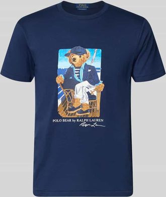 Polo Ralph Lauren Slim Fit T-Shirt aus reiner Baumwolle mit Polo Bear-Print