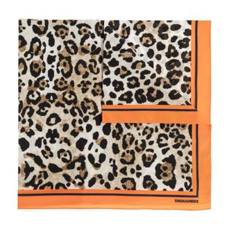 Dsquared2 Homme, Accessoires, Beige, Taille: ONE Size Foulard Imprim&eacute; Animal